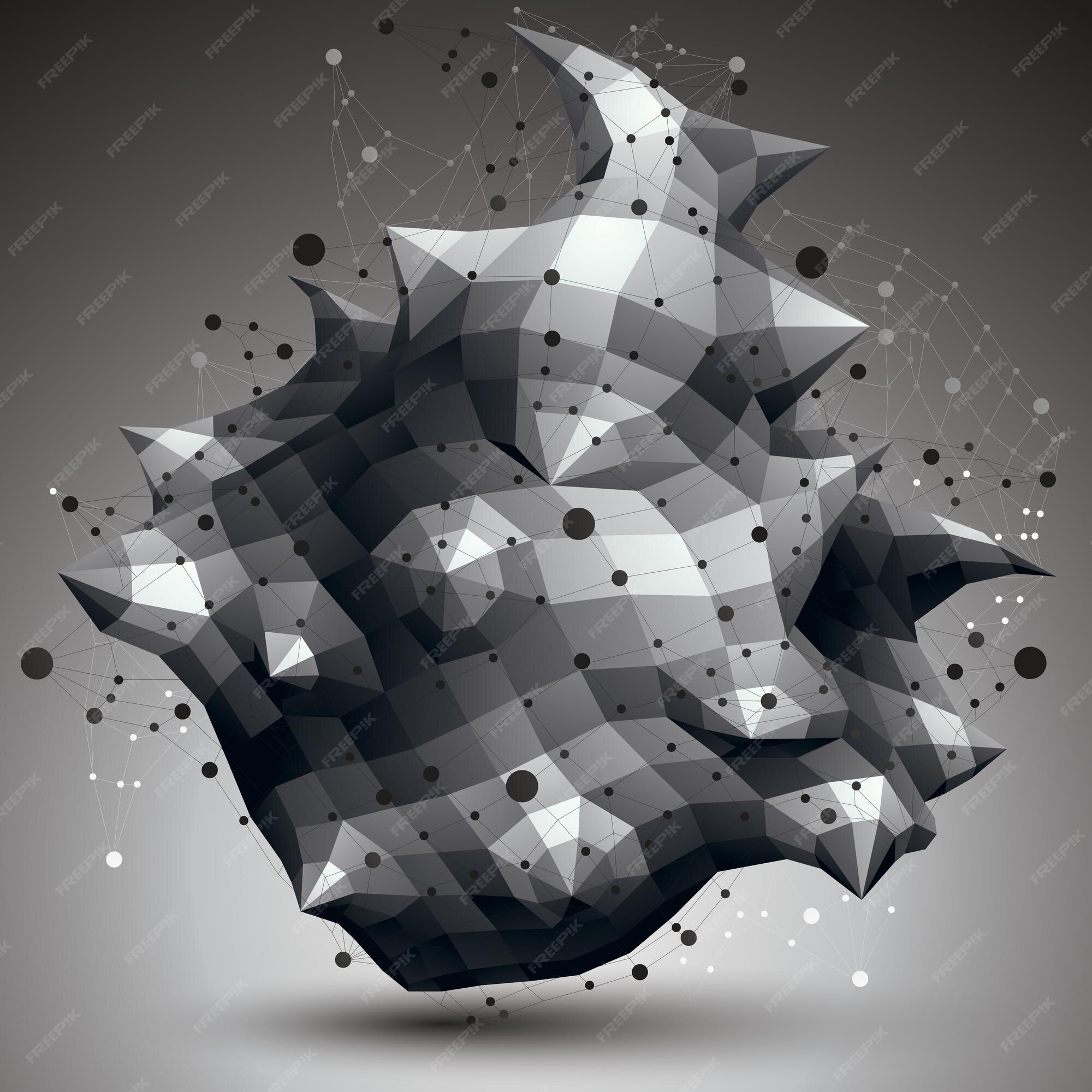 Premium Vector Geometric Abstract 3d Complicated Lattice Object Single Color Asymmetric