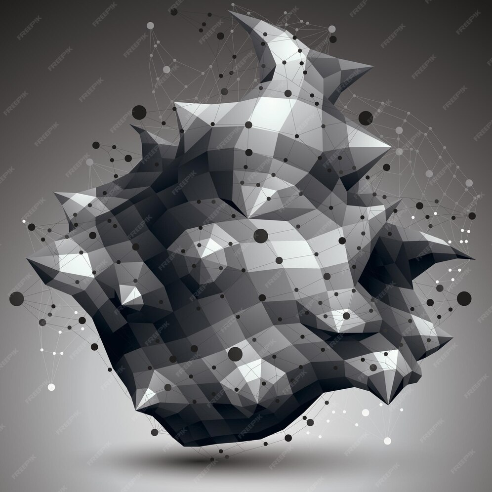 Premium Vector Geometric Abstract 3d Complicated Lattice Object Single Color Asymmetric