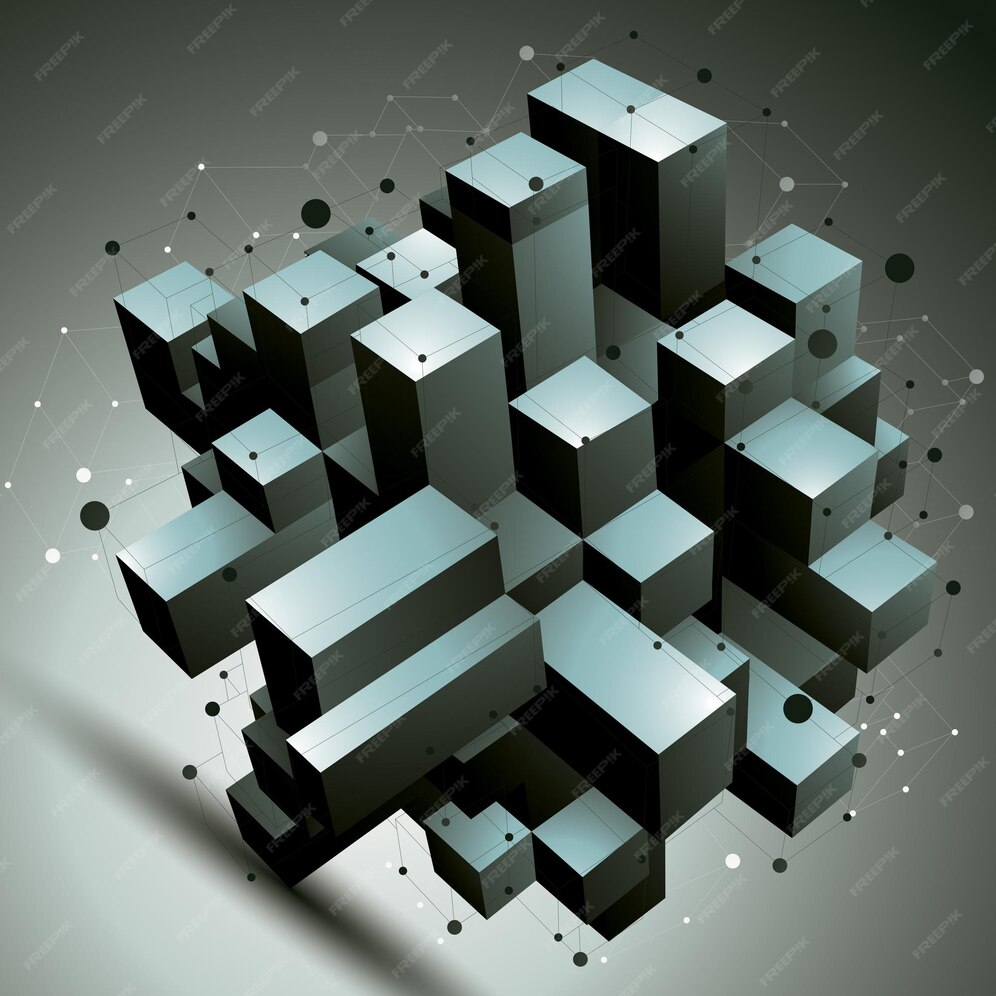 Premium Vector Geometric Abstract 3d Complicated Lattice Object Single Color Asymmetric
