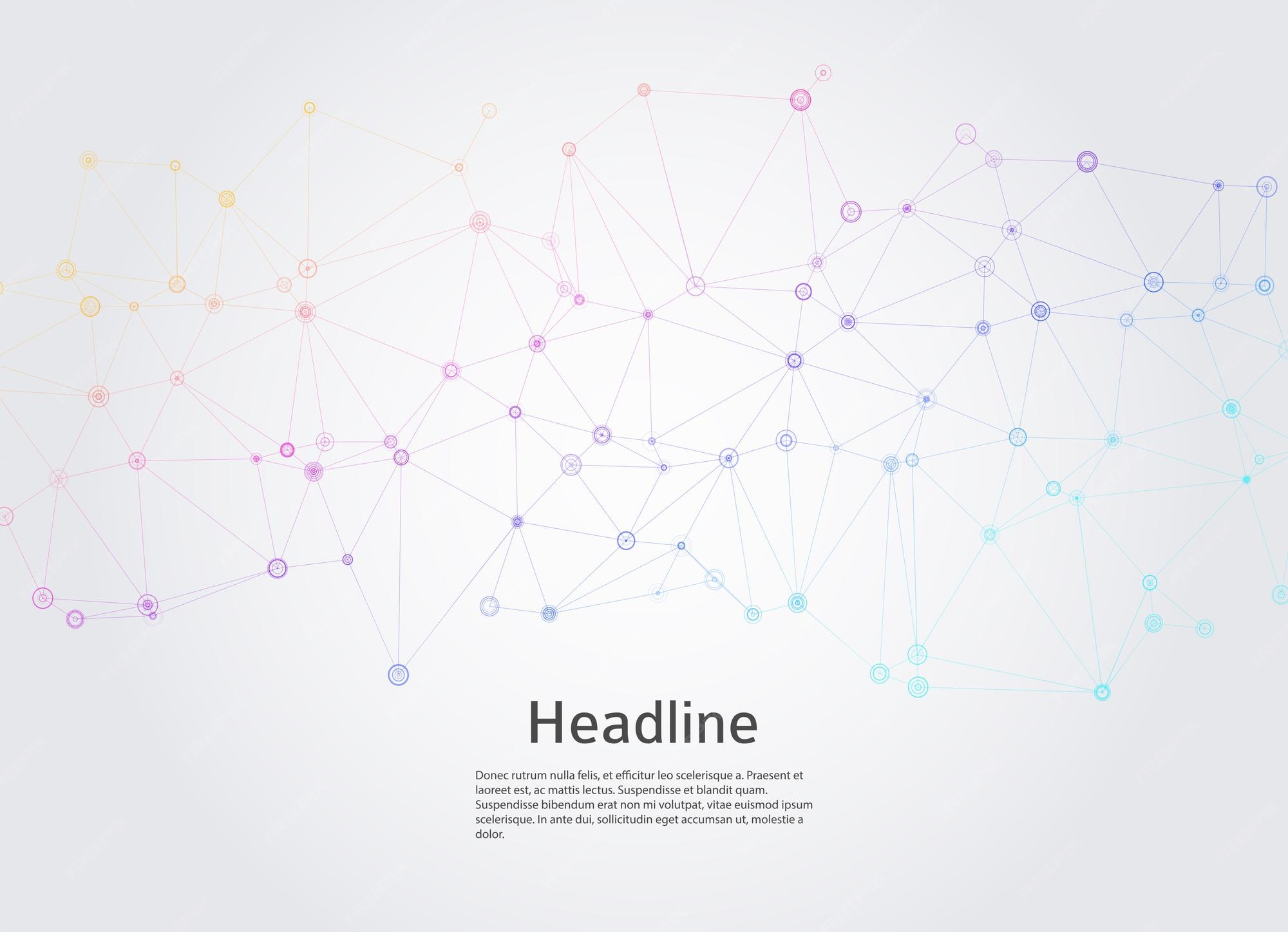 Premium Vector Geometric Abstract Background With Connected Dots And Lines Molecular Structure