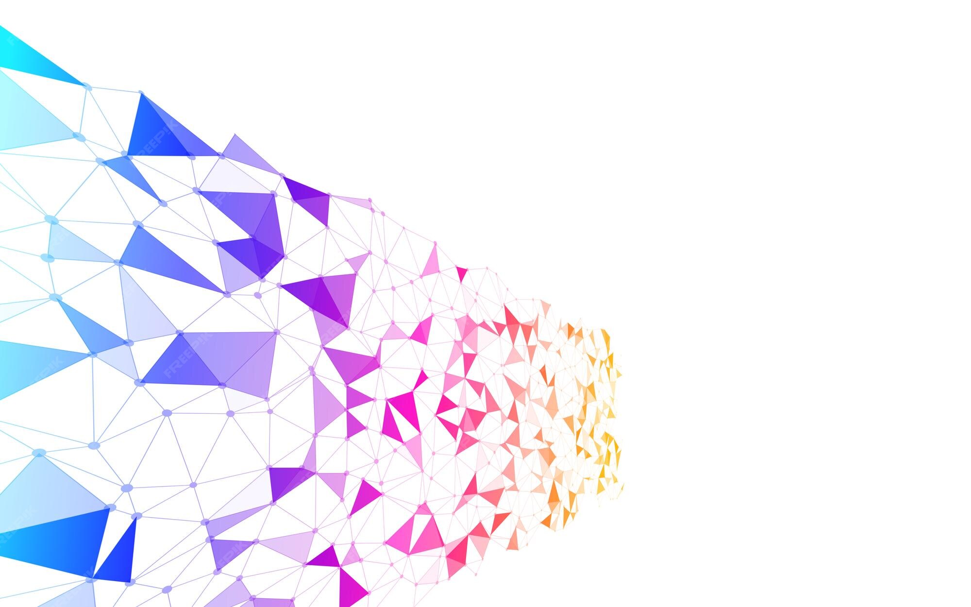 Premium Vector Geometric Abstract Background With Connected Dots And Lines Molecular Structure