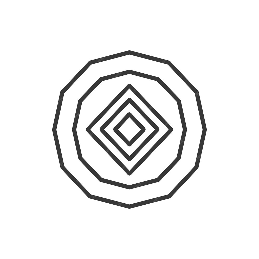 Premium Vector | Geometric shape with concentric squares and rounded edges Premium Vector | Geometric shape with concentric squares and rounded edges