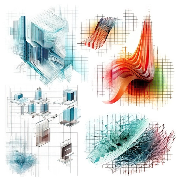 Geometric Vector Computer Graphics On White Backgro | Premium AI ... Geometric Vector Computer Graphics On White Backgro | Premium AI ...