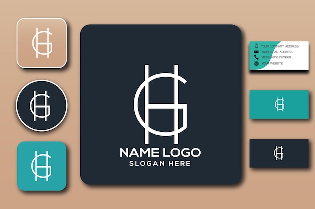 Premium Vector | GH monogram logo template vector Premium Vector | GH monogram logo template vector