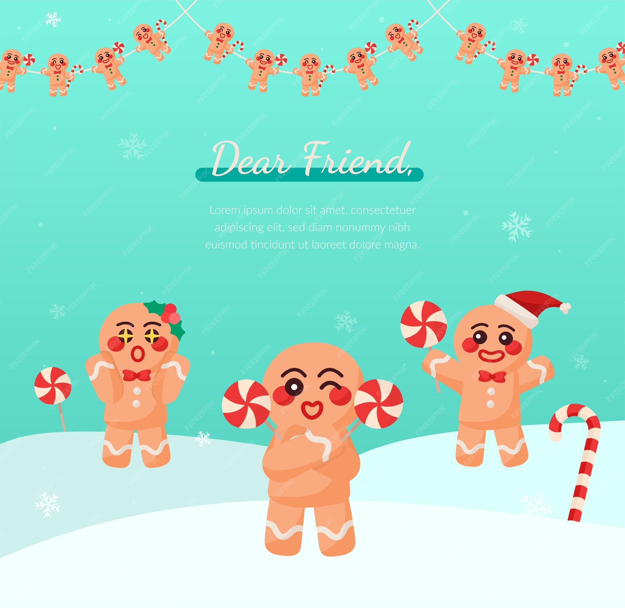 Premium Vector Gingerbread Man Template Christmas Character Icon