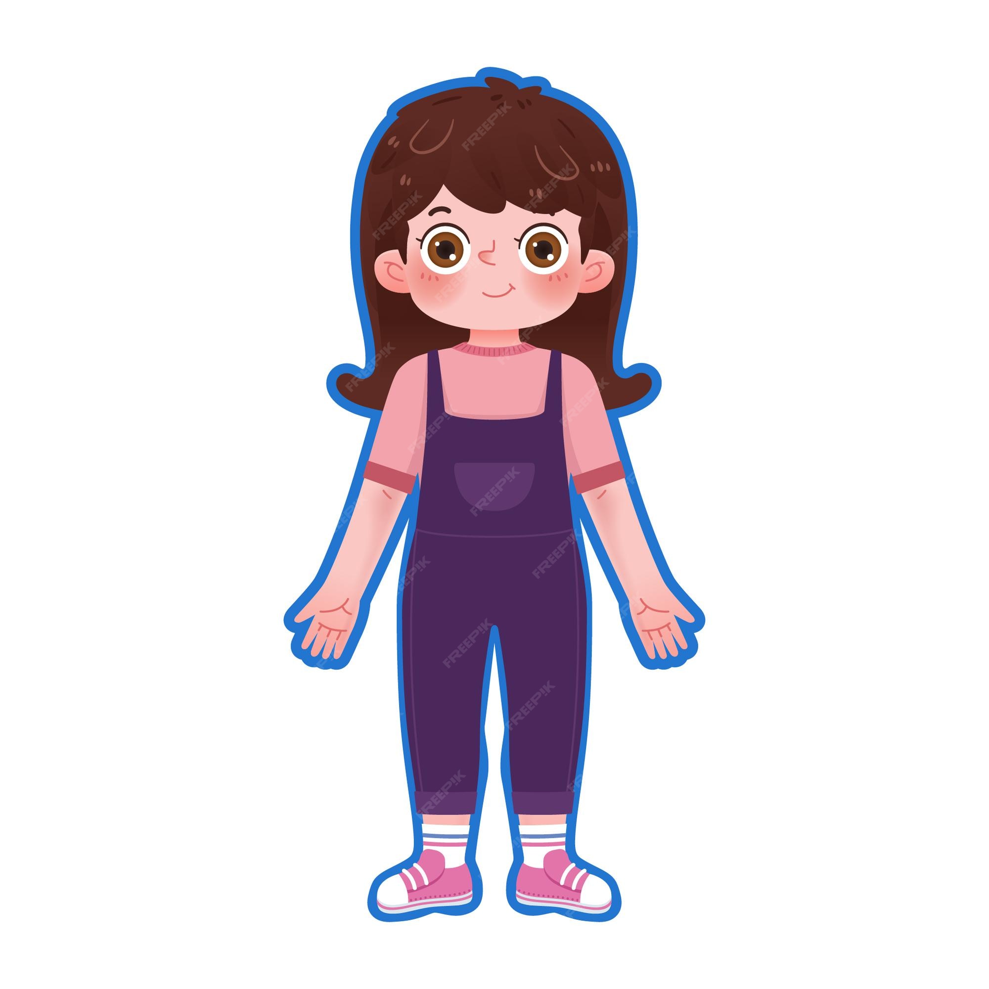 Premium Vector | Girl in clothes child human body vector illustration Premium Vector | Girl in clothes child human body vector illustration