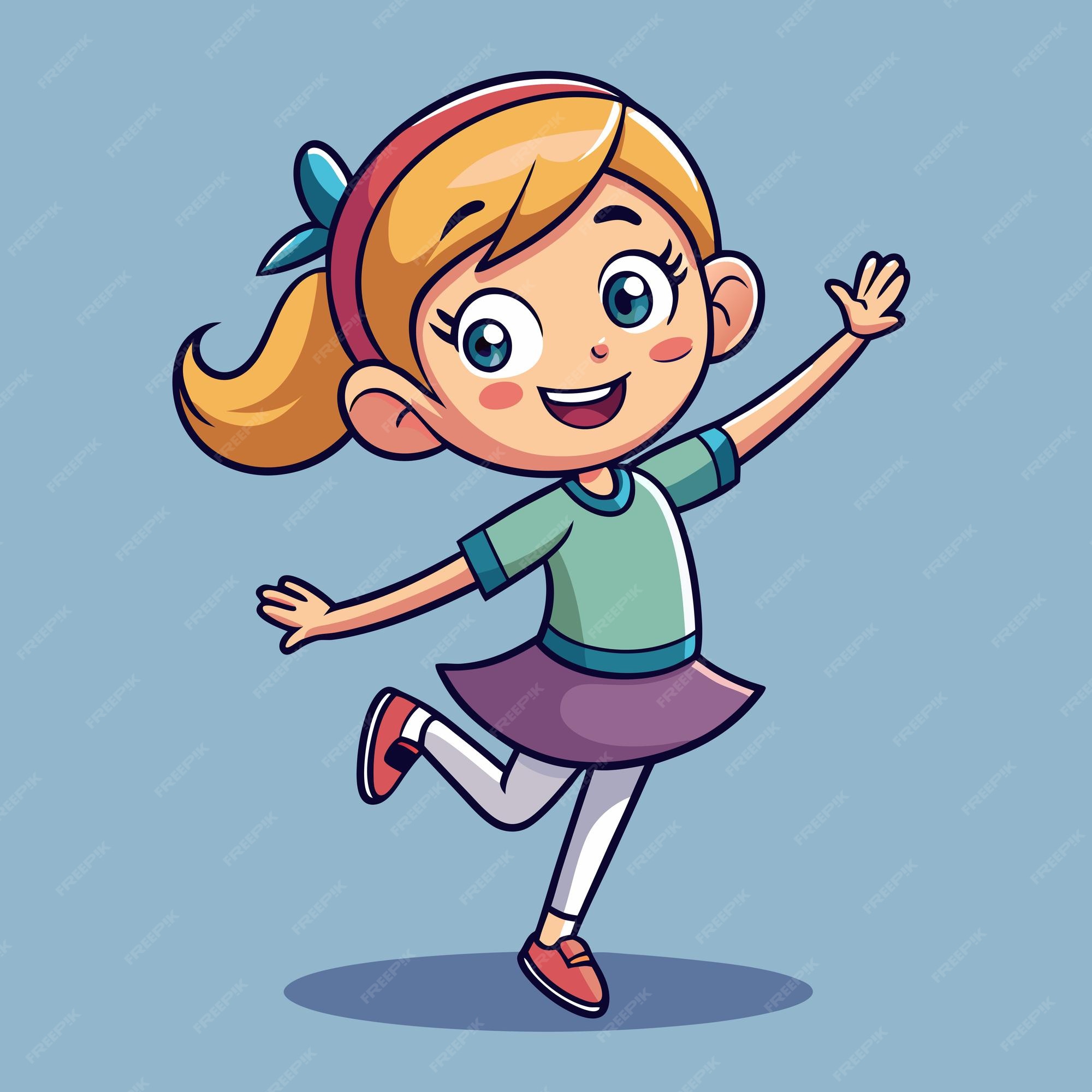 Girl Tap Dance Pose Cartoon Vector Clipart Premium Ai Generated Vector