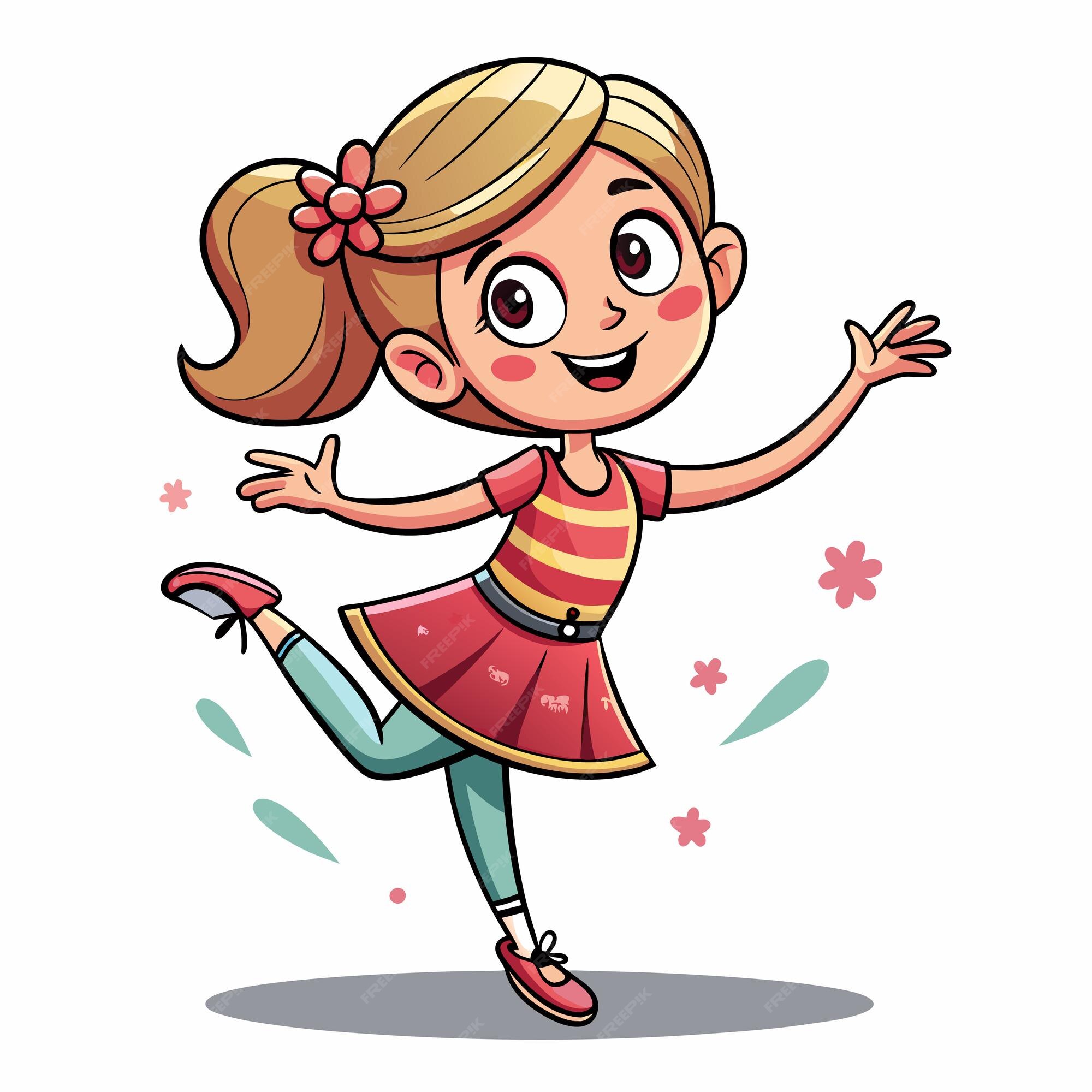 Girl Tap Dance Pose Cartoon Vector Clipart Premium Ai Generated Vector