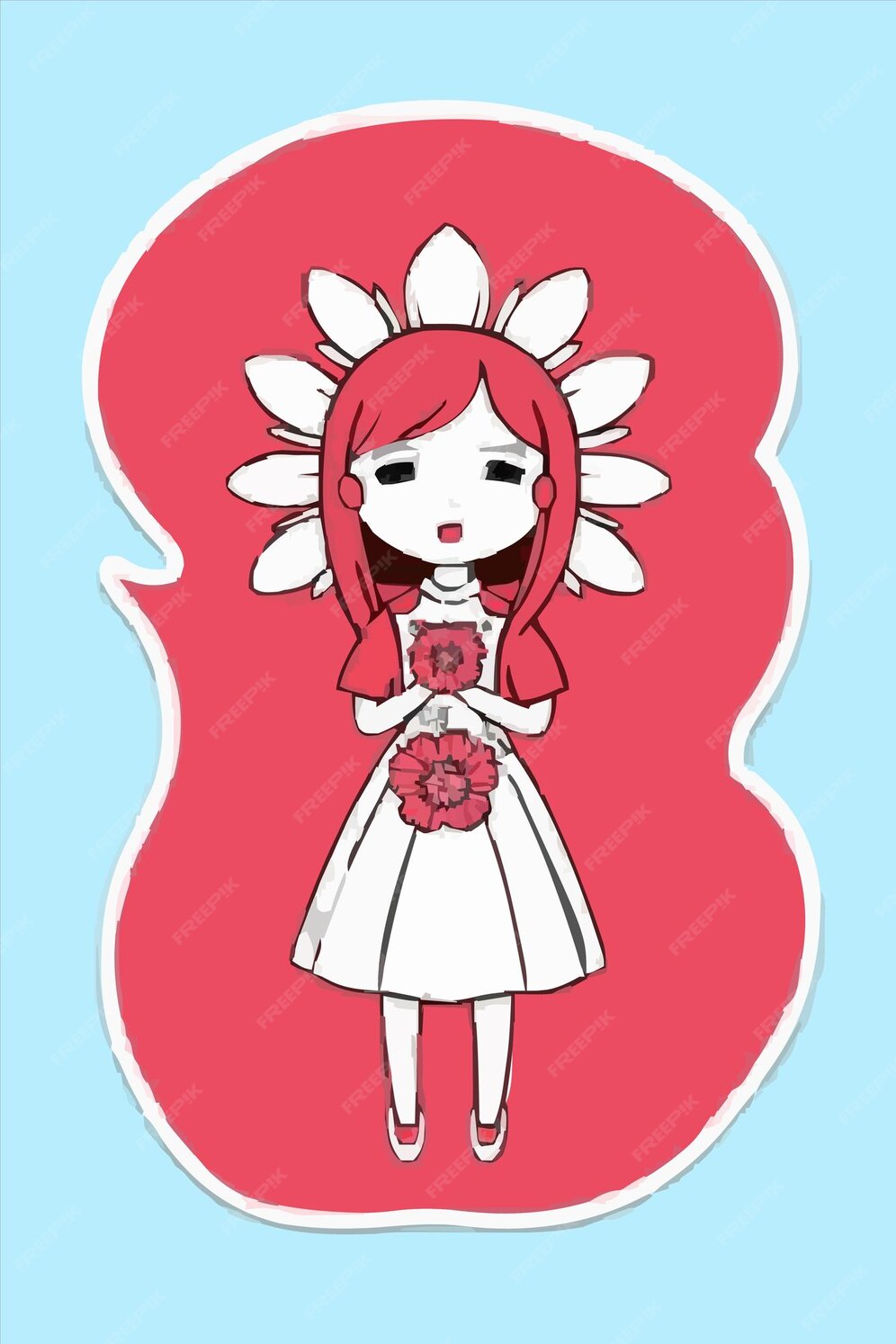 Premium Vector A Girl With A Flower In Her Hand Is Holding A Flower