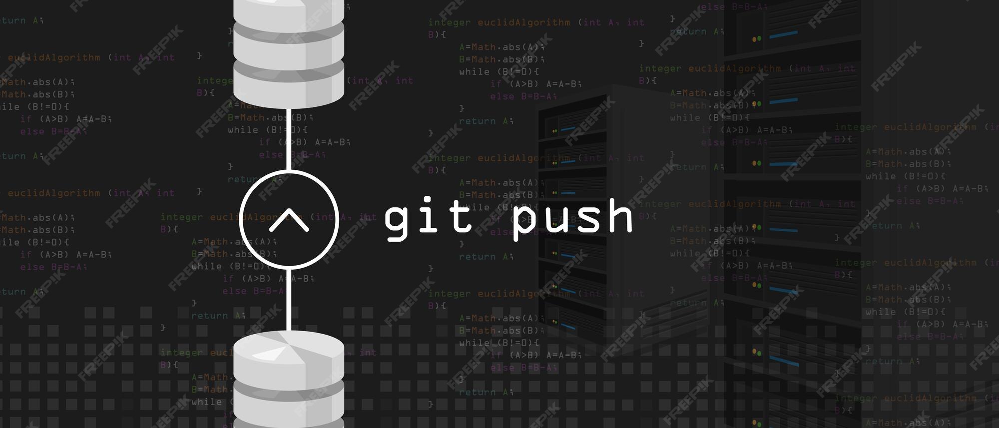 Premium Vector Git Push Request Programming Coding Server And Database