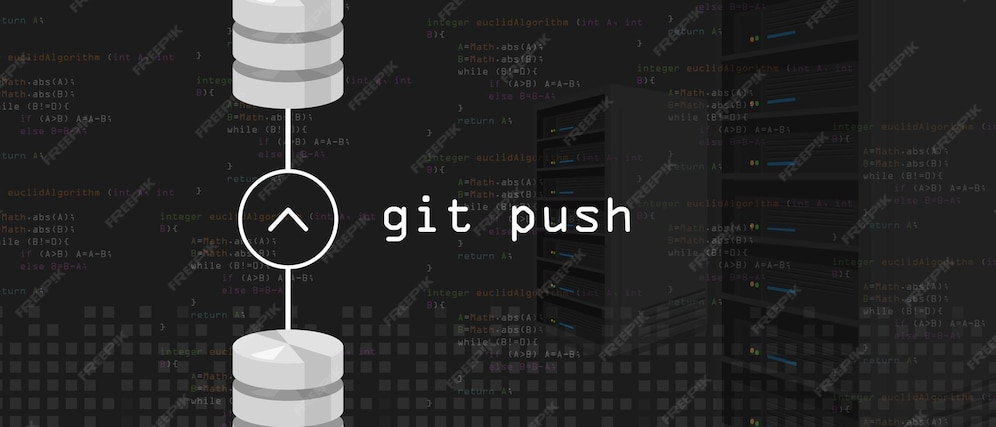 Premium Vector | Git push request programming coding server and database
