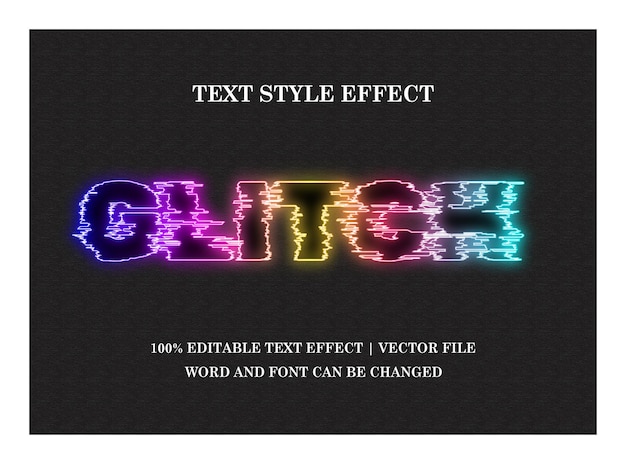 Premium Vector | GLITCH EDITABLE TEXT EFFECT Premium Vector | GLITCH EDITABLE TEXT EFFECT