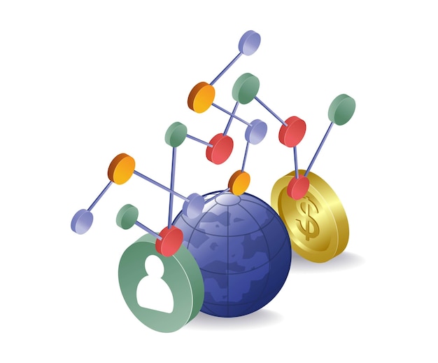 Premium Vector | Global business development analysis network Premium Vector | Global business development analysis network
