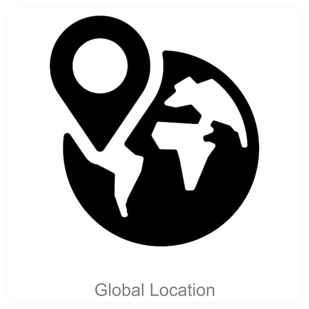 Premium Vector | Global Location and Global access icon concept Premium Vector | Global Location and Global access icon concept