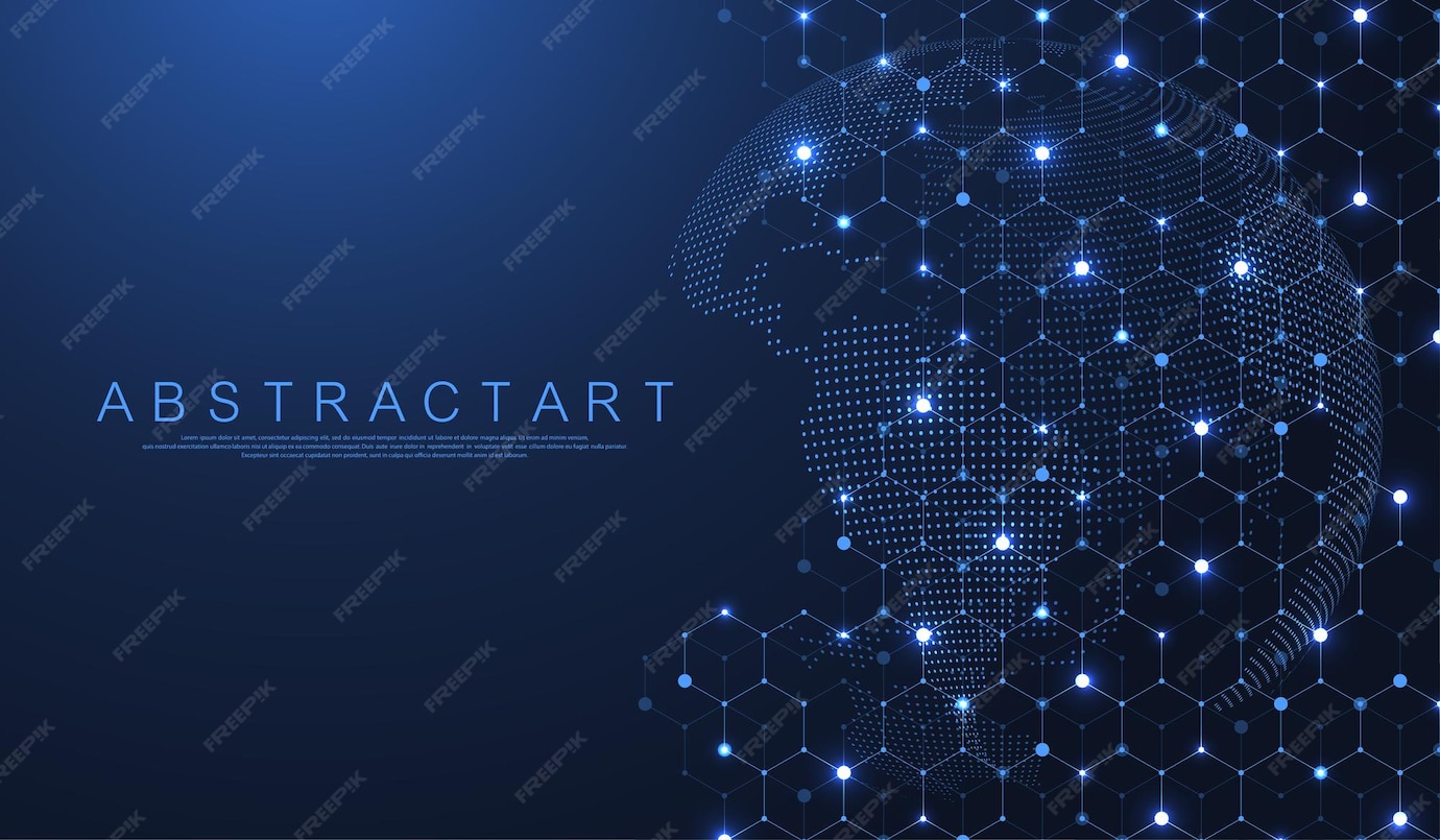 Premium Vector Global Network Connection Concept Big Data Visualization Social Network