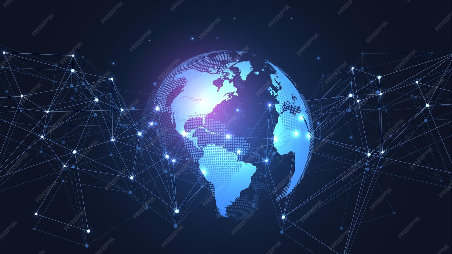 Premium Vector Global Network Connection Concept Big Data Visualization Social Network