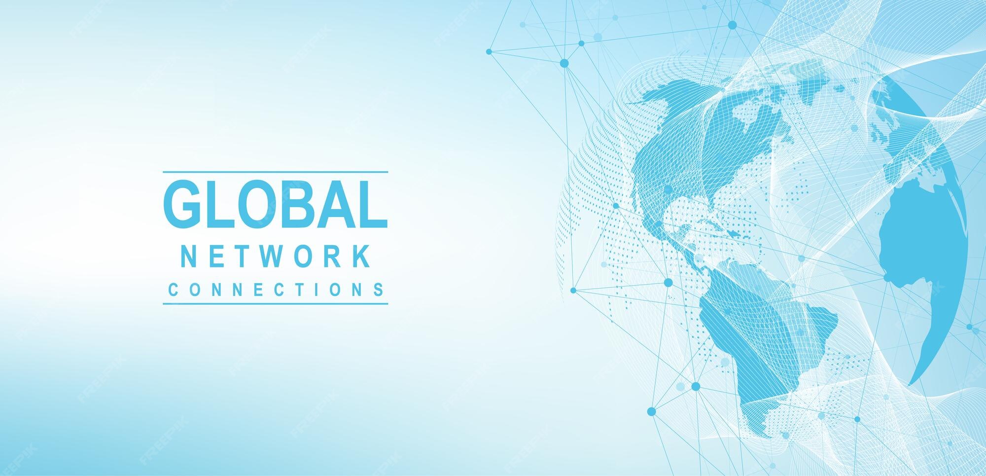 Premium Vector Global Network Connection Concept Big Data Visualization Social Network