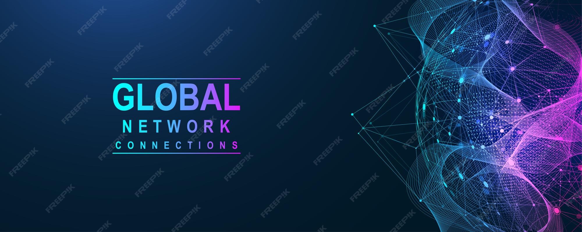 Premium Vector Global Network Connection Concept Big Data Visualization Social Network