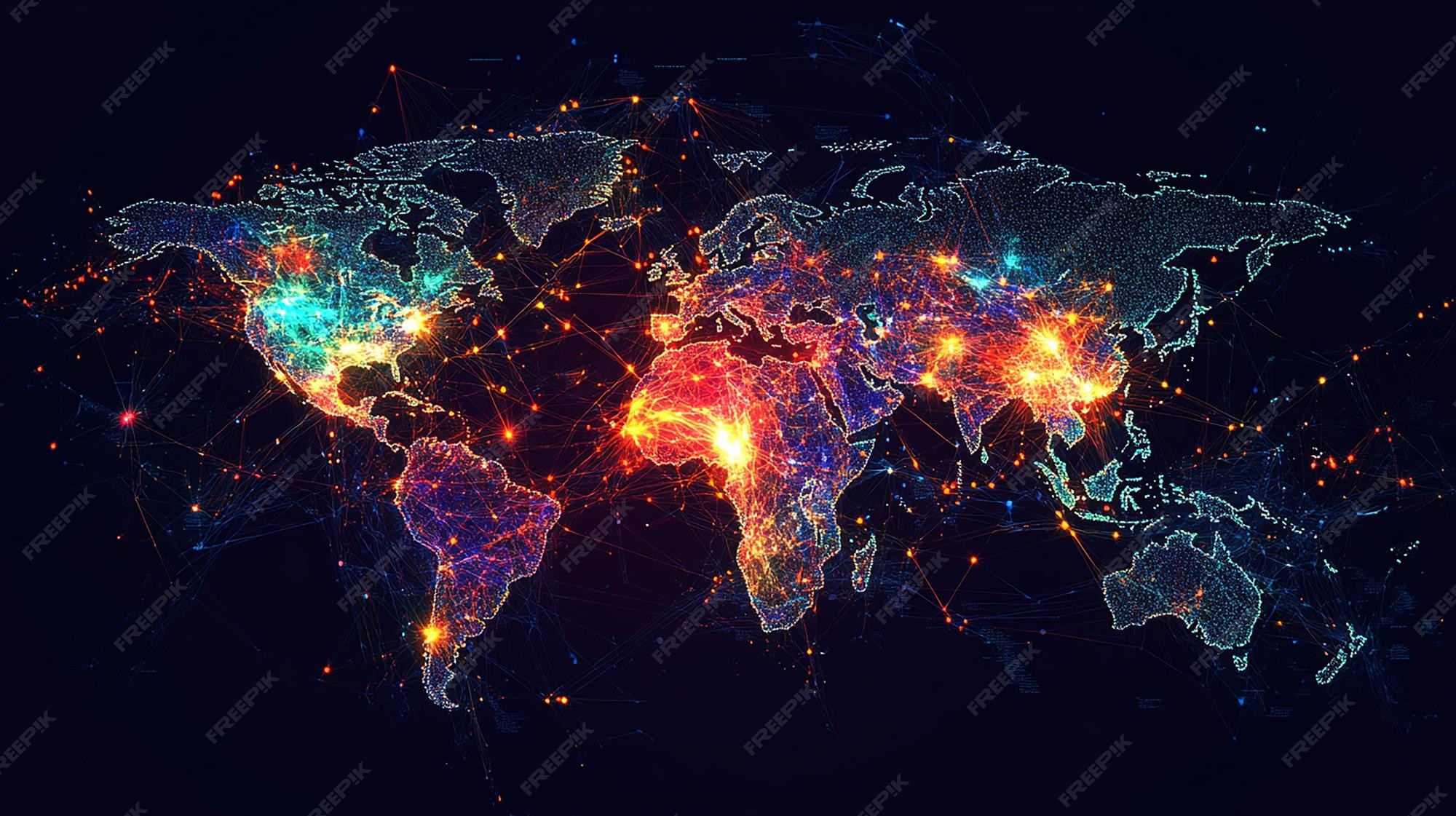 Global Network Connection Concept Big Data Visualization Social Network Communication In The