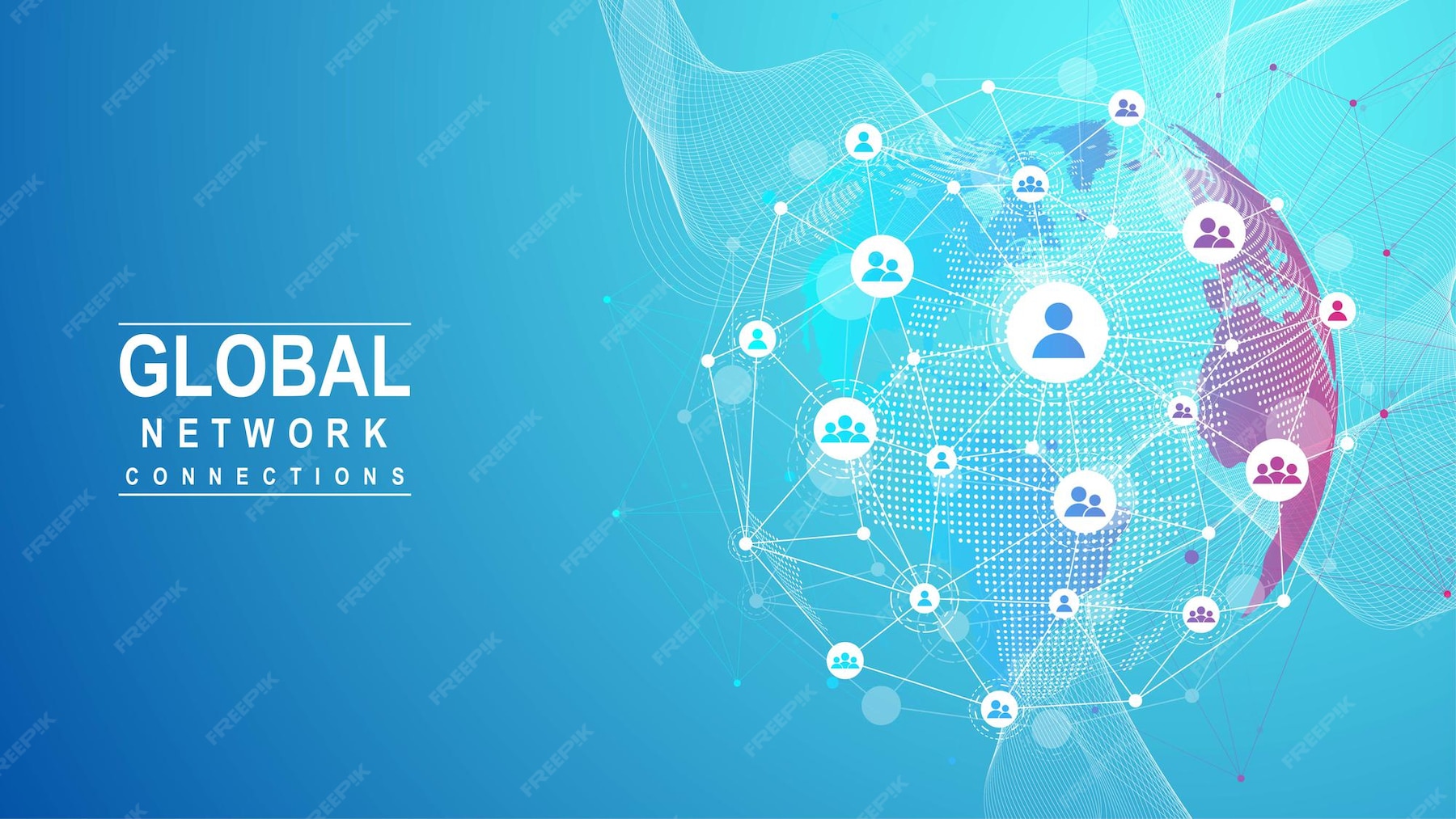 글로벌 네트워크 연결 개념입니다 빅 데이터 시각화 글로벌 컴퓨터 네트워크에서 소셜 네트워크 통신 인터넷 기술 사업 과학 벡터 일러스트 레이 션 프리미엄 벡터