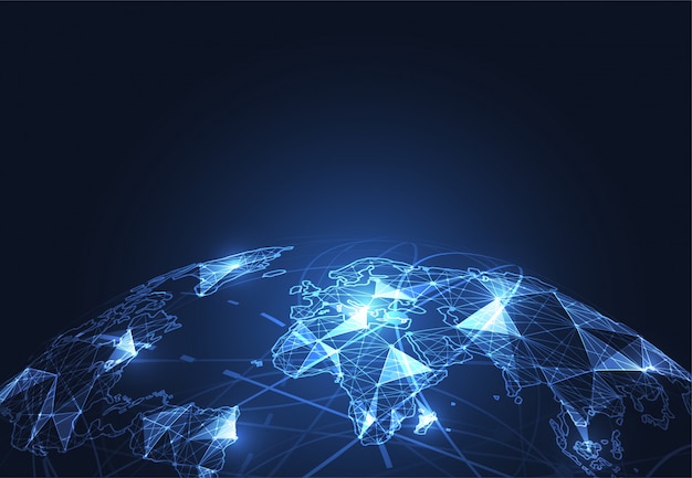 Premium Vector | Global network connection, World map point Premium Vector | Global network connection, World map point