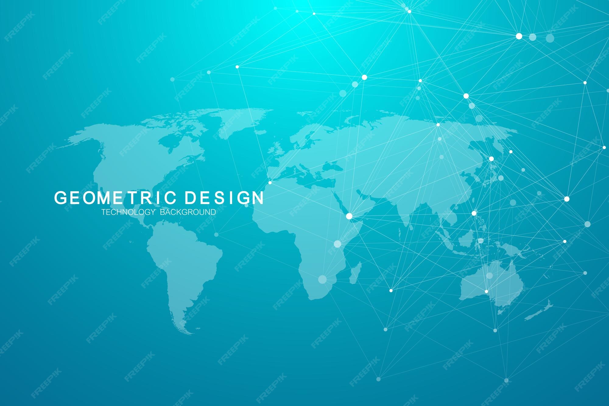 Premium Vector Global Network Connections With Points And Lines Internet Connection
