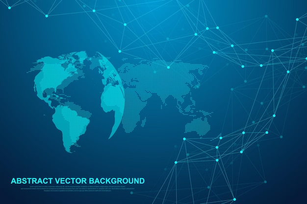 Premium Vector Global Structure Networking And Data Connection Concept Social Network