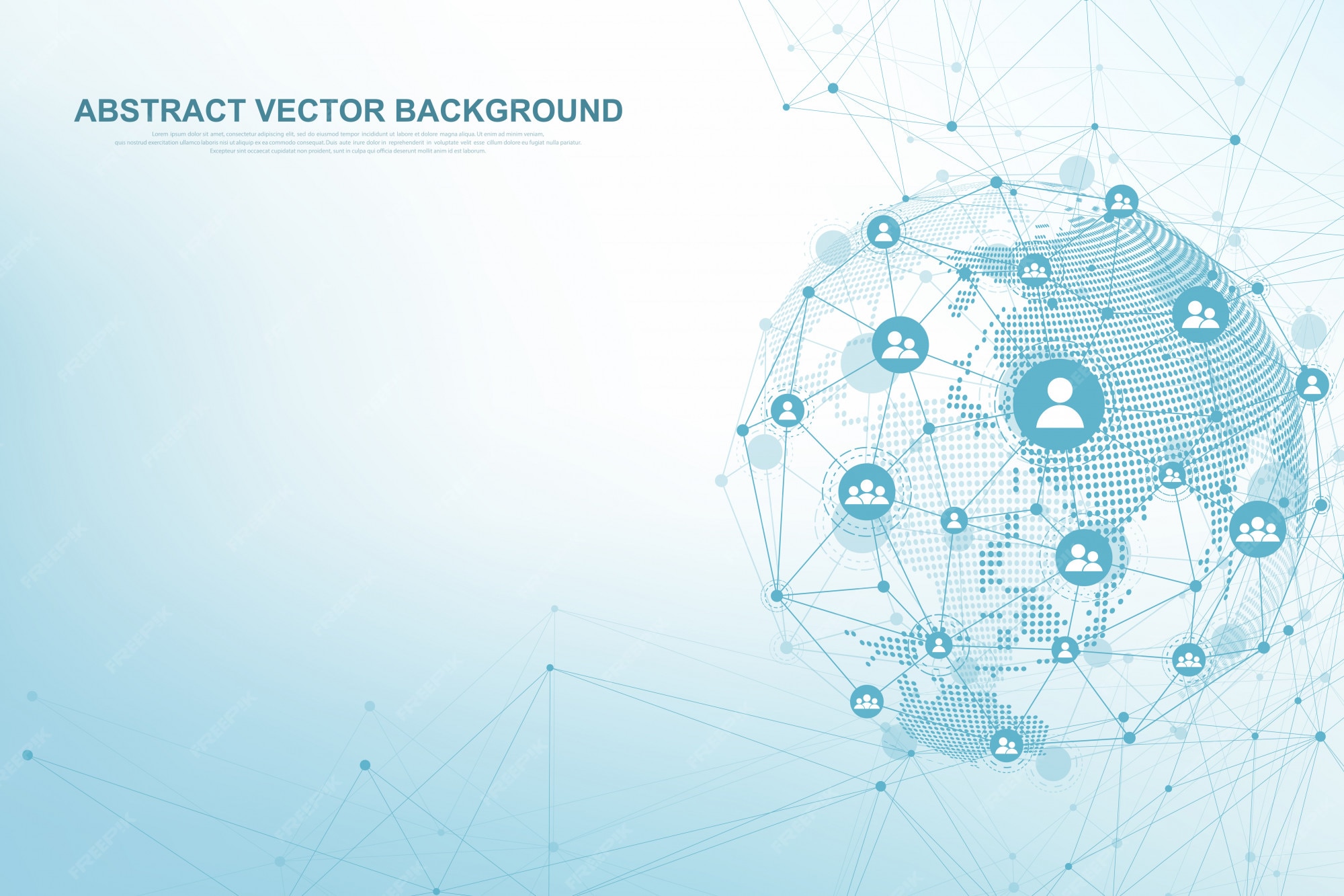 Premium Vector Global Structure Networking And Data Connection Concept Social Network