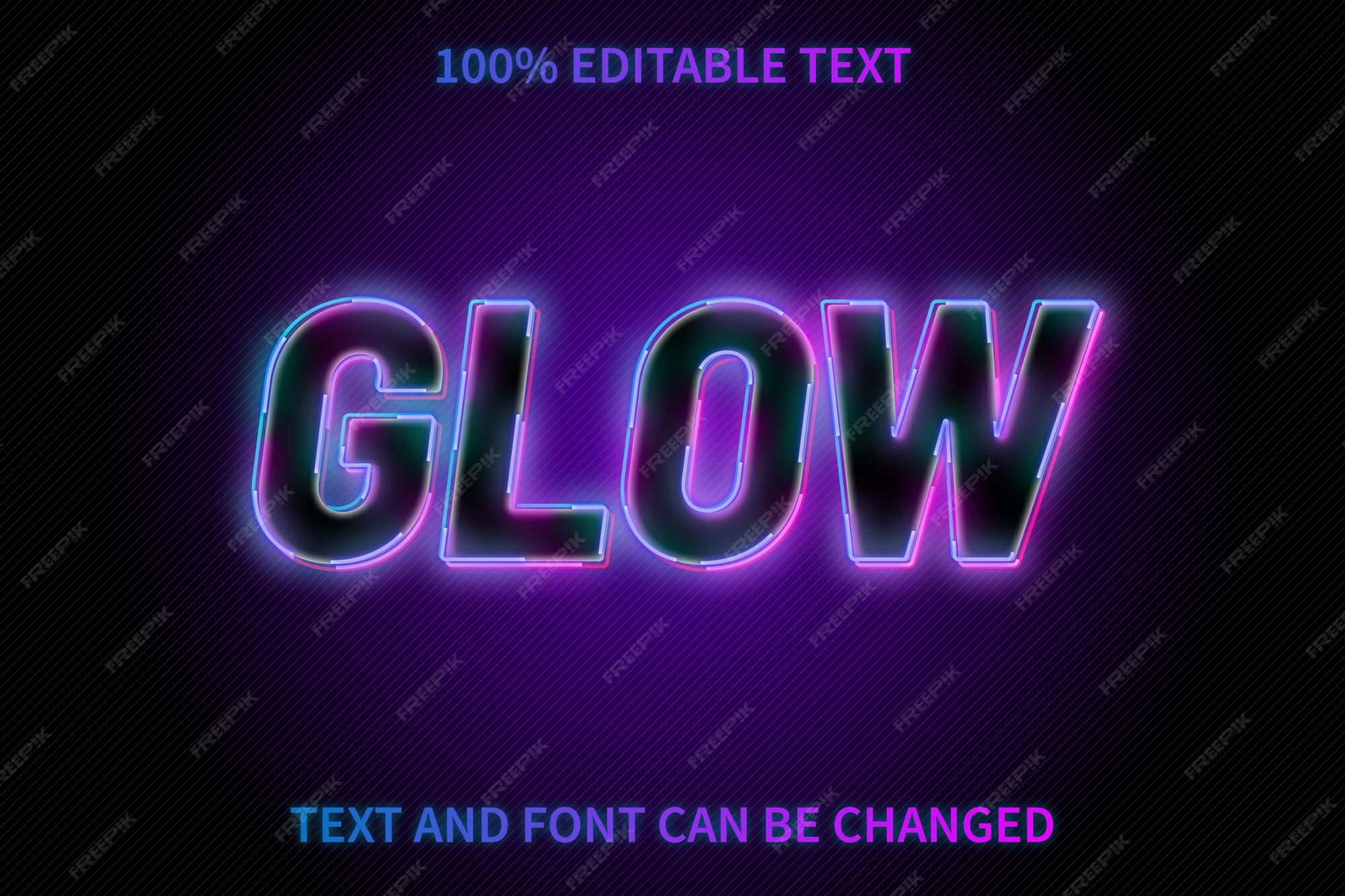 Premium Vector | Glow Editable Text Effect Glow Style Premium Vector | Glow Editable Text Effect Glow Style