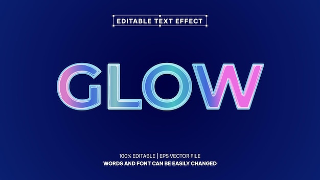 Premium Vector | Glow editable text effect Premium Vector | Glow editable text effect