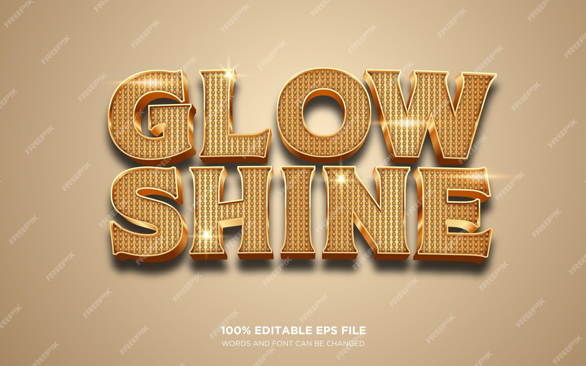 Premium Vector | Glow and shine gold editable text style effect Premium Vector | Glow and shine gold editable text style effect