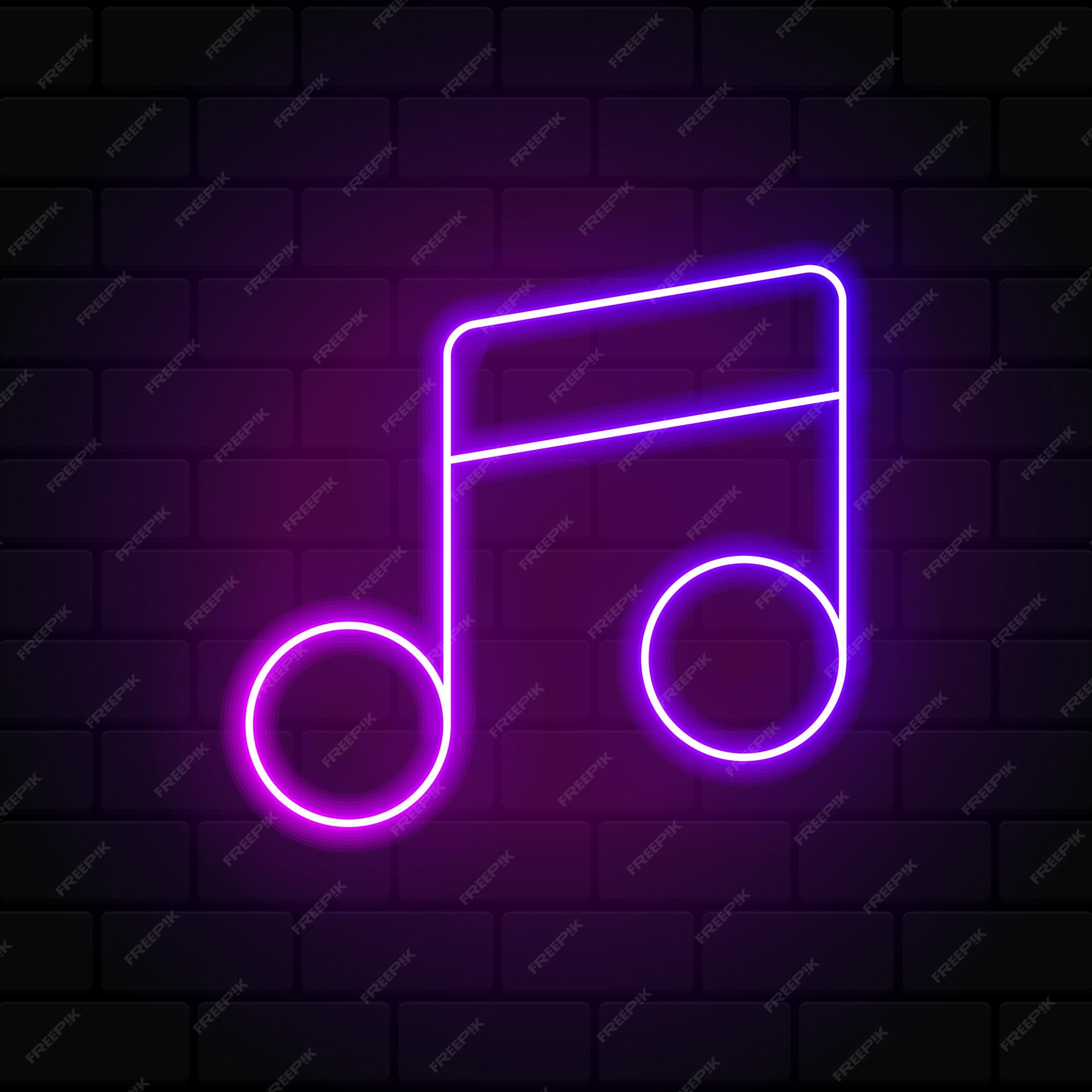 Premium Vector Glowing Neon Music Note Icon Colorful Music Sign Glowing Neon Vector Illustration