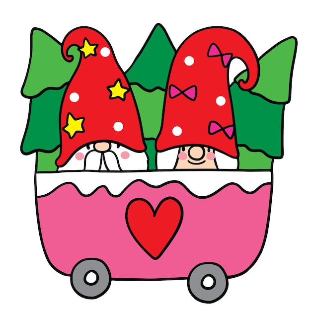 Premium Vector Gnome Christmas Cartoon Cute Character Vector