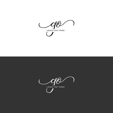Premium Vector | GO initials letters with swirls, GO cursive letters in ...
