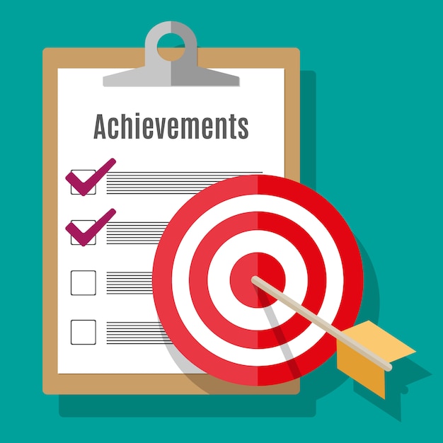 Premium Vector | Goal achievement with target and arrow Premium Vector | Goal achievement with target and arrow