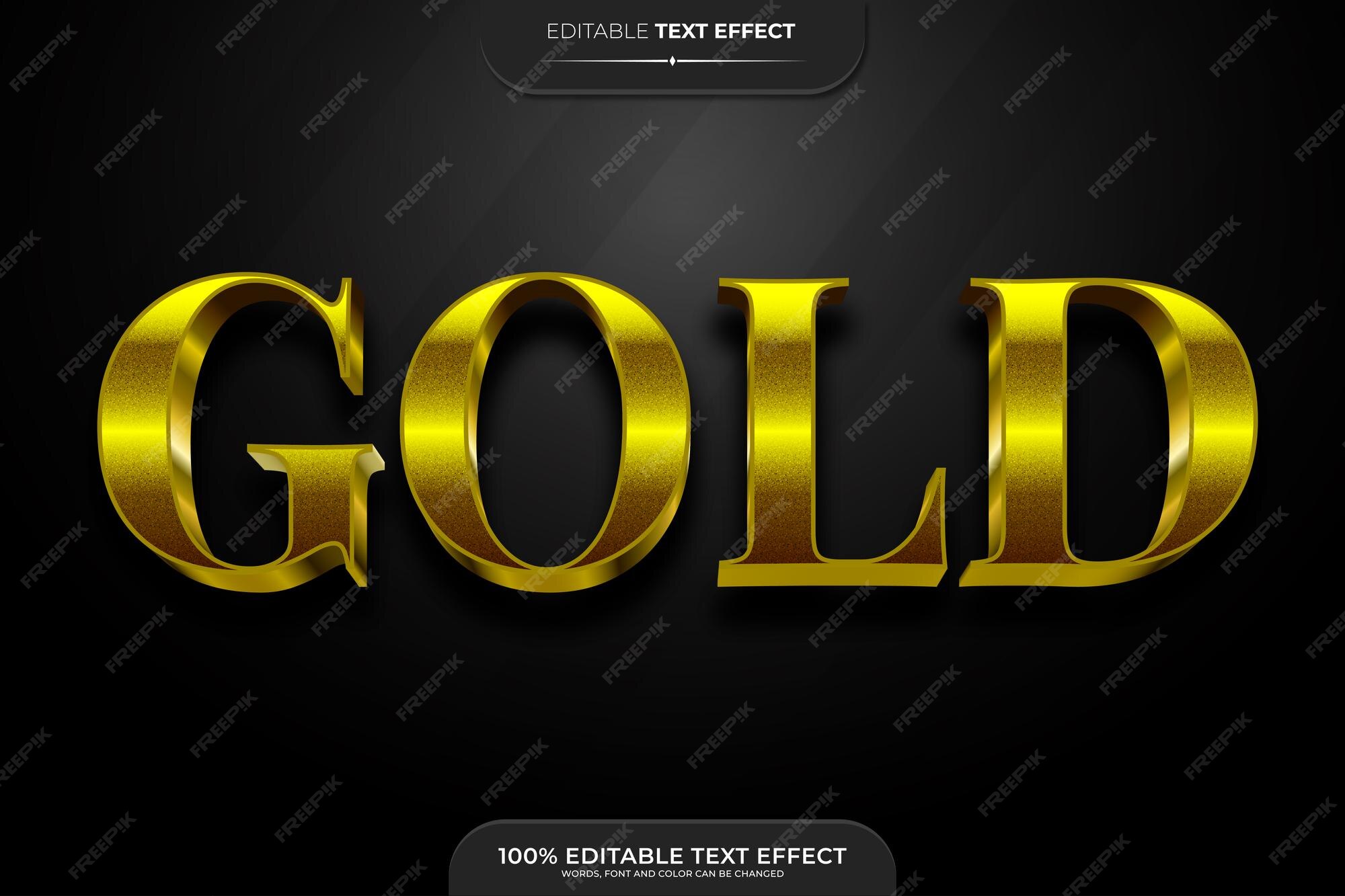 Premium Vector | Gold 3d editable text effect vector illustration Premium Vector | Gold 3d editable text effect vector illustration