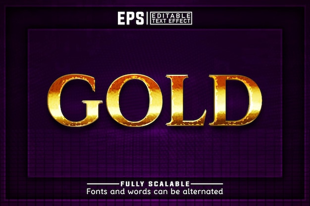 Premium Vector | GOLD 3d Editable text effect Premium Vector | GOLD 3d Editable text effect