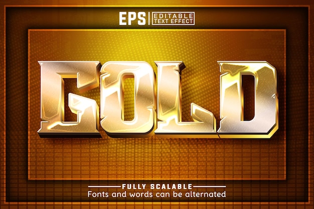 Premium Vector | GOLD 3d Editable text effect Premium Vector | GOLD 3d Editable text effect