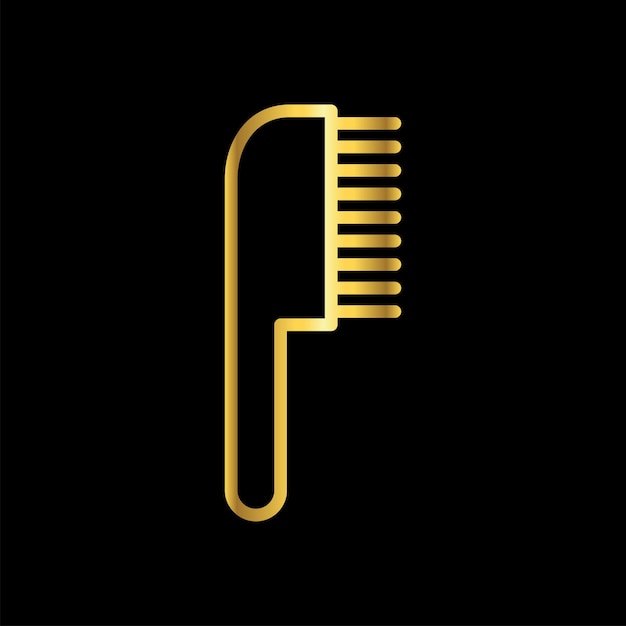 Premium Vector | Gold color hair comb icon vector template logo trendy ... Premium Vector | Gold color hair comb icon vector template logo trendy ...