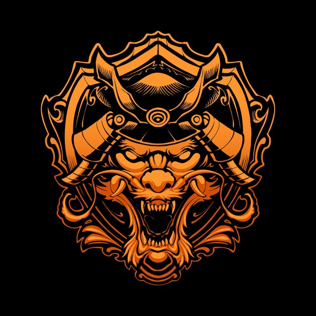 Premium Vector | The gold dragon head illustration Premium Vector | The gold dragon head illustration