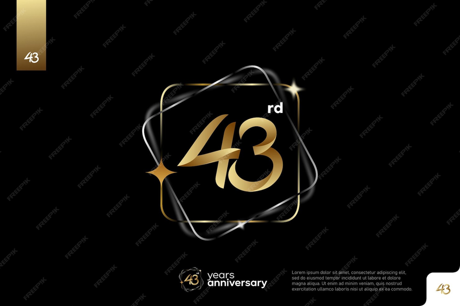 Premium Vector | Gold number 43 logo icon design on black background ... Premium Vector | Gold number 43 logo icon design on black background ...