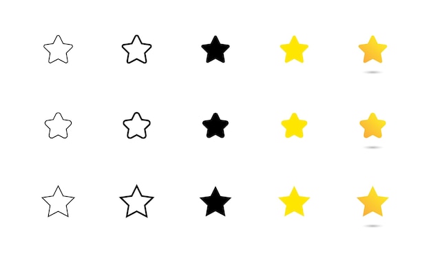 Premium Vector | Gold star vector icon set 5 stars rating sign Premium Vector | Gold star vector icon set 5 stars rating sign