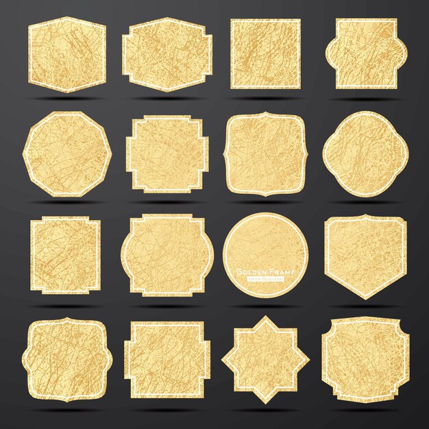 Premium Vector | Golden frames set. Premium Vector | Golden frames set.