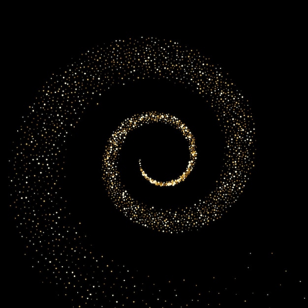 Premium Vector | Golden glitter spiral particles circle twirl Premium Vector | Golden glitter spiral particles circle twirl