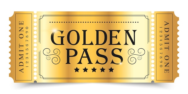 Premium Vector Golden Pass Template Design Isolated On White Background