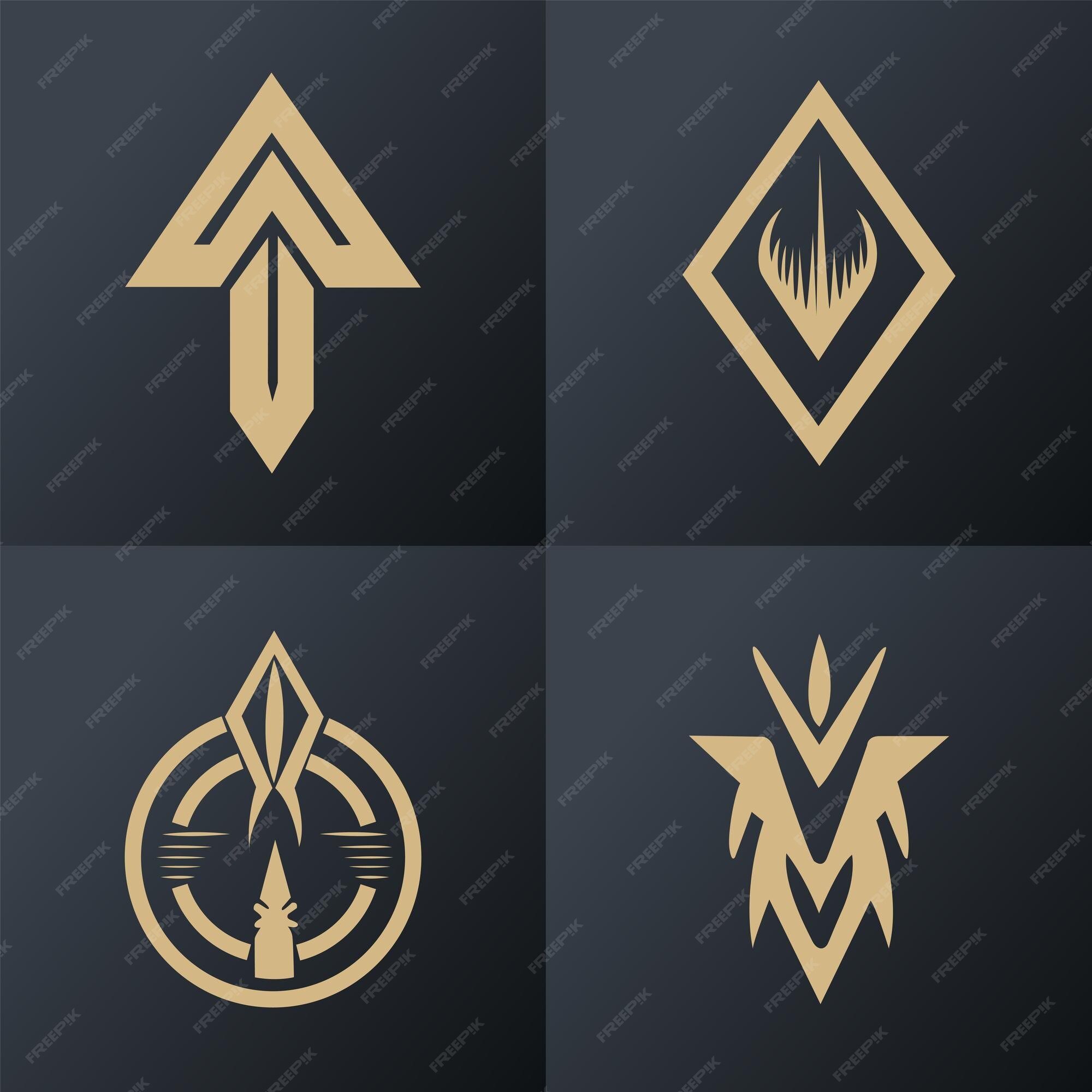 Premium Vector | Golden symbol vector logo on black gradient background ... Premium Vector | Golden symbol vector logo on black gradient background ...
