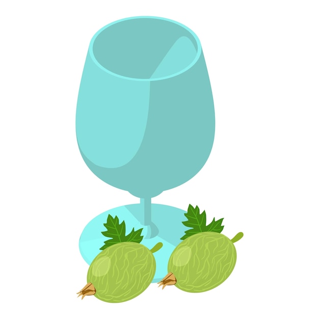 Premium Vector | Gooseberry drink icon isometric vector stemmed glass ... Premium Vector | Gooseberry drink icon isometric vector stemmed glass ...