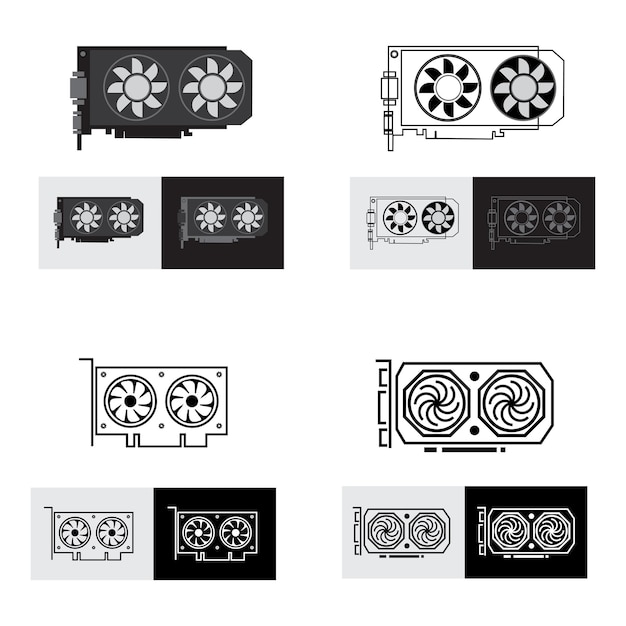 Premium Vector | GPU Graphic Card Icon vector Premium Vector | GPU Graphic Card Icon vector