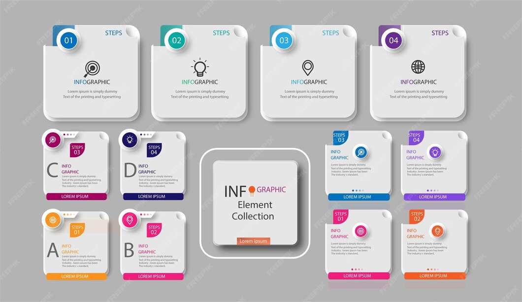 Premium Vector | Gradient infographic element collection Premium Vector | Gradient infographic element collection