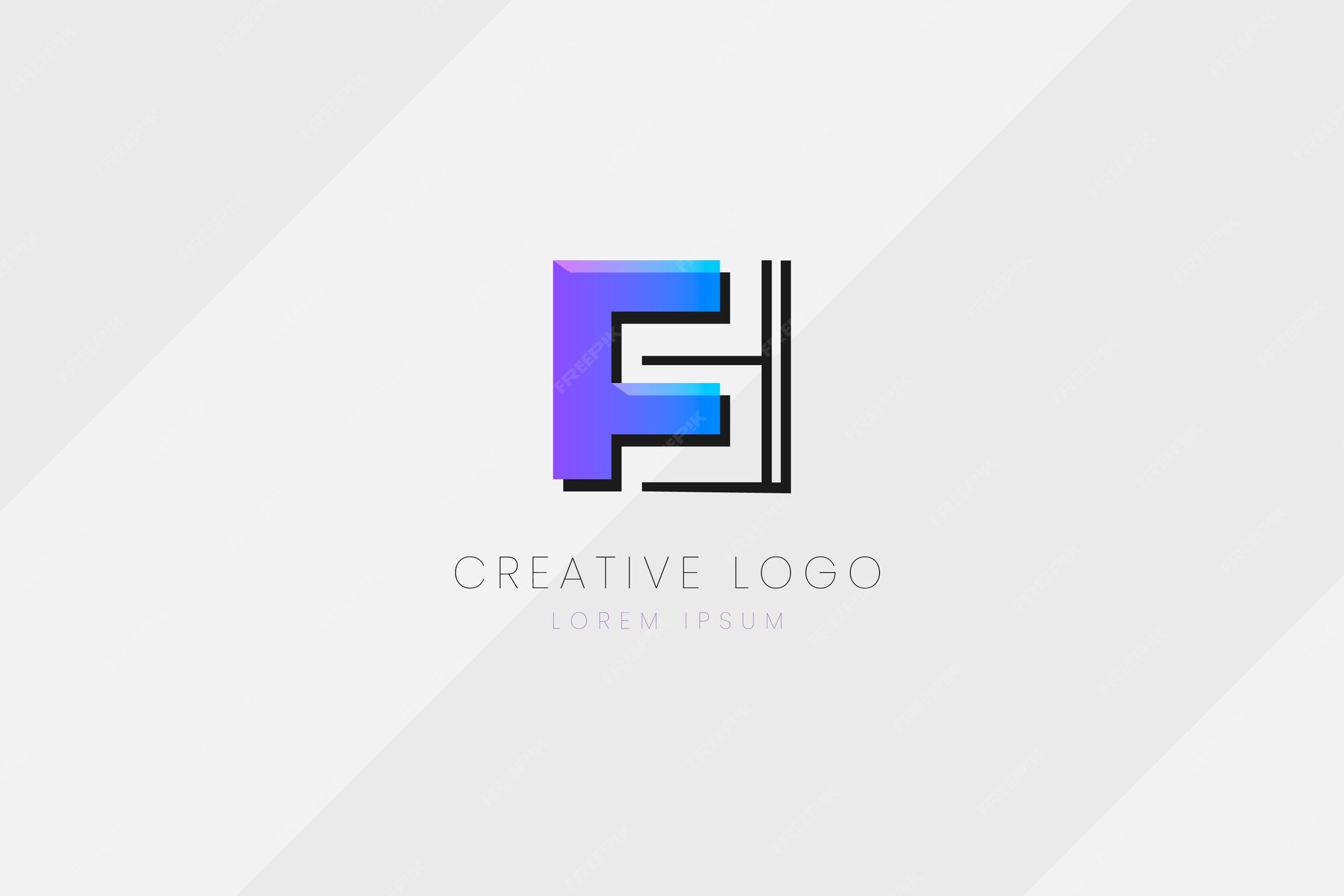 Premium Vector | Gradient monogram logo Premium Vector | Gradient monogram logo